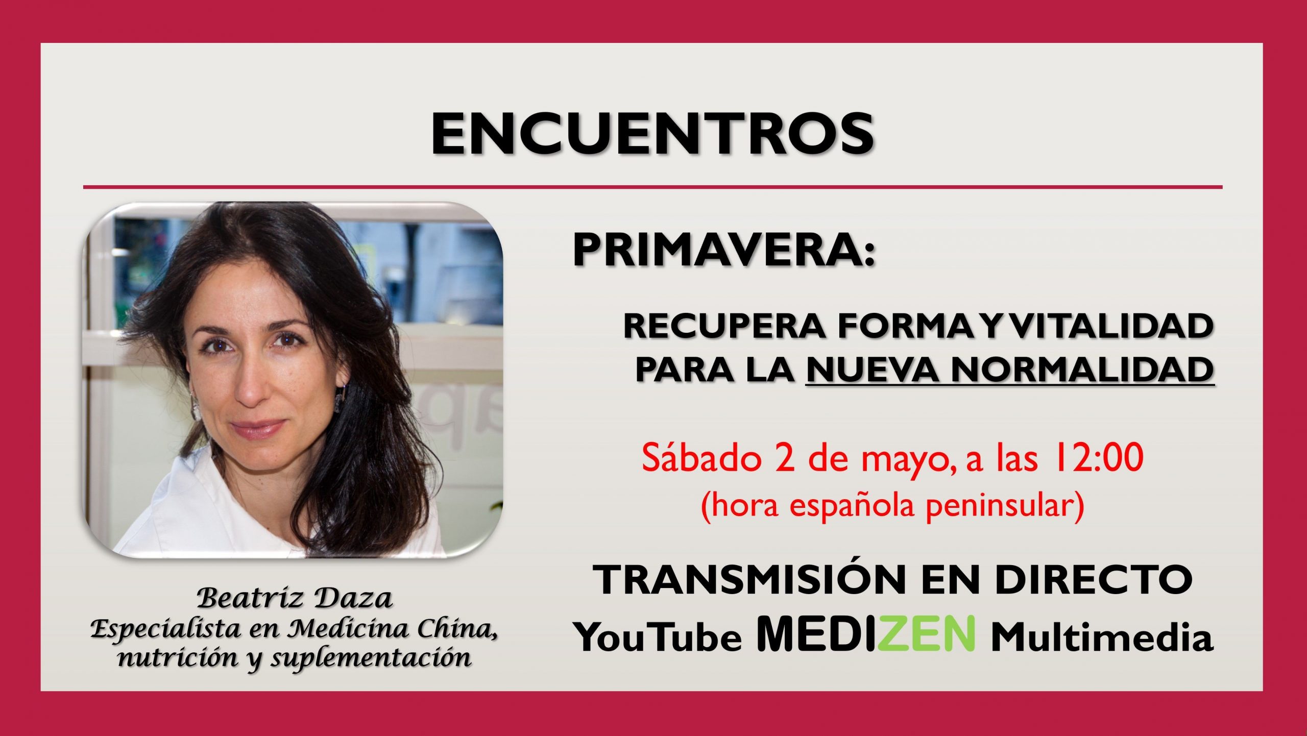 CONFERENCIA EN DIRECTO Primavera: recupera forma y vitalidad para la ...